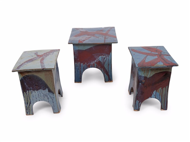 Three Eric OLeary Stoneware Pottery Tables by Eric O'Leary on artnet