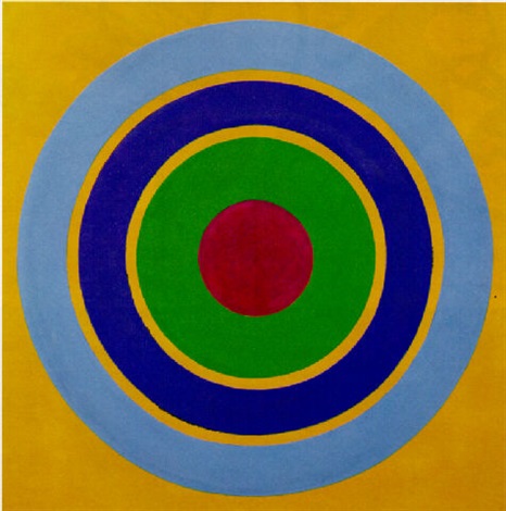 Blue and yellow target by Kenneth Noland on artnet
