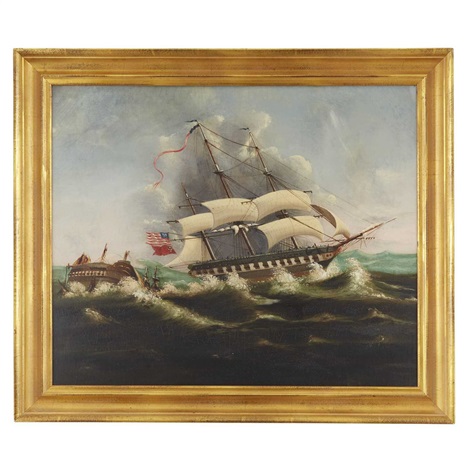 The Constitution and The Guerriere by Thomas Chambers on artnet