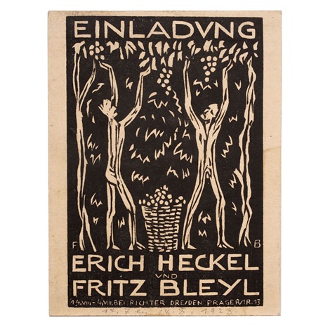 Einladung Erich Heckel und Fritz Bleyl by Fritz Bleyl on artnet