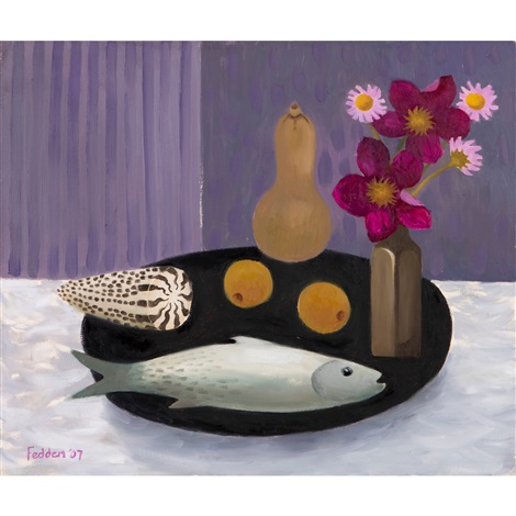 Fish, Gourd and Flowers, 2007 by Mary Fedden on artnet
