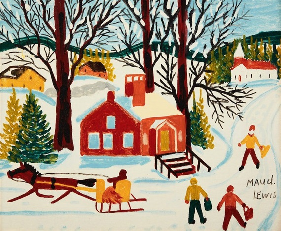 Winter Sleighing Scene by Maud Lewis on artnet