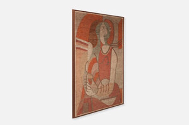 Framed textile portrait by Pablo Picasso on artnet