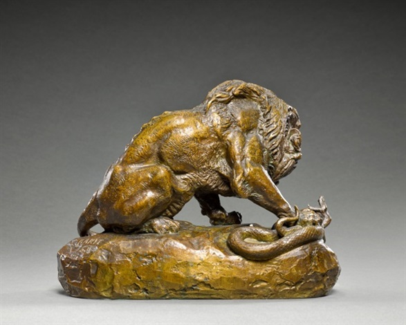 Lion au serpent n° 1 Lion and Snake, Antoine-Louis Barye by Antoine ...