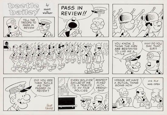 Three Beetle Bailey cartoon strips by Mort Walker on artnet