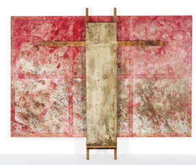 Relic painting splatter painting and cross stretcher by Hermann Nitsch ...