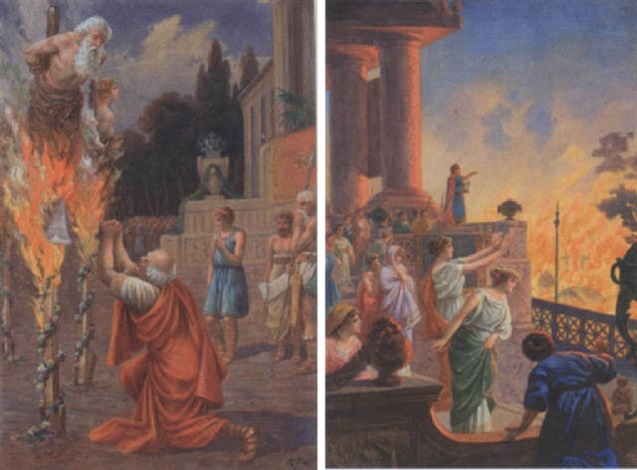 Nero watching Rome burn by Franz Rösler on artnet