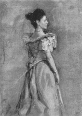 Portrait of a lady standing by Arthur Studd on artnet