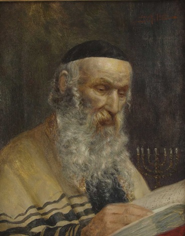 A rabbi reading by Joseph Jost on artnet
