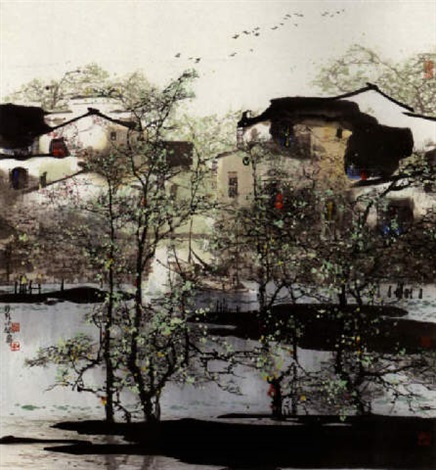Water village by Liu Maoshan on artnet