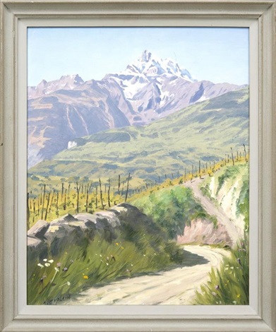 Vignes et montagne au printemps by Albert Duplain on artnet