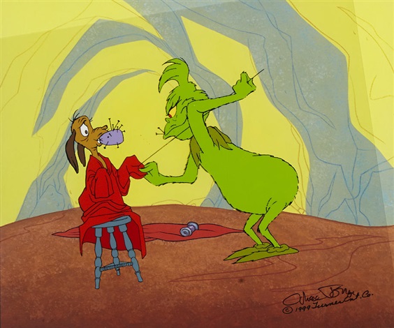 A limited edition celluloid of the Grinch and Max from The Grinch Who ...