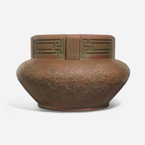 Rare and Monumental Moss Aztec jardiniere with Prairie School-style ...