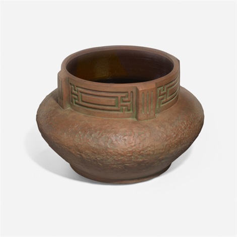 Rare and Monumental Moss Aztec jardiniere with Prairie School-style ...