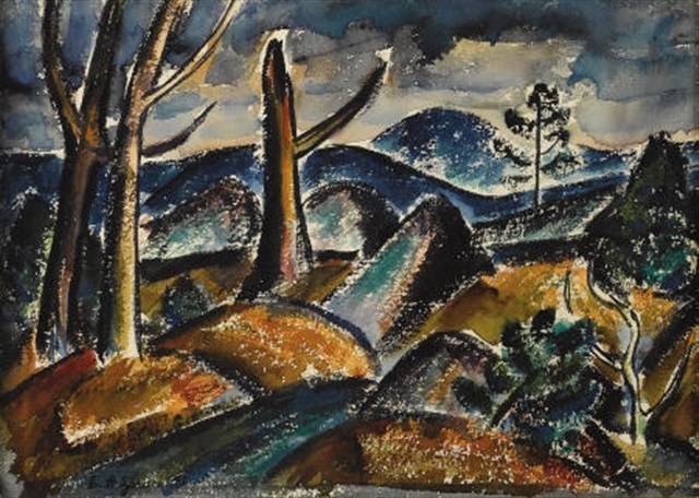 Four bare trees by Everett Franklin Spruce on artnet