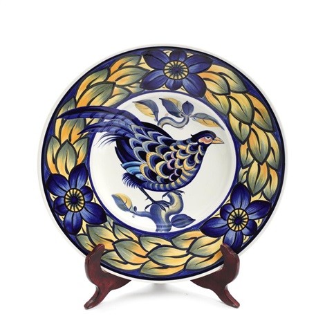 Blue Pheasant A circular Royal Copenhagen faience platter by Christian ...