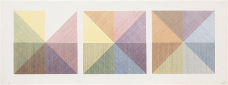 Three Squares with a Different Colour in Each Half Square Divided ...