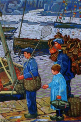 Armement pour la pêche à la sardine devant les Plomarch by Raymond ...