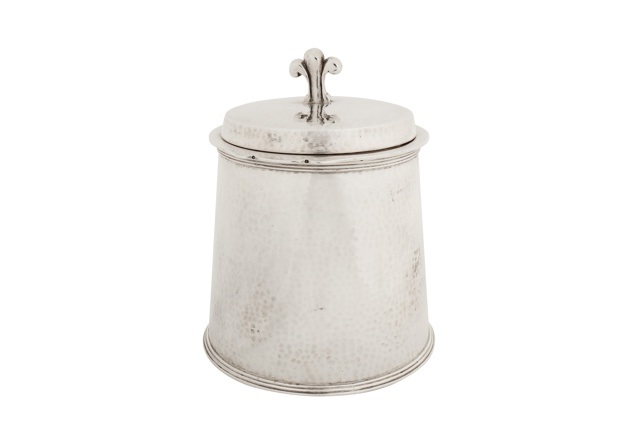 A George VI sterling silver biscuit box or barrel by Vaughton & Sons on ...