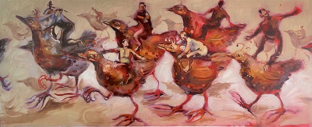 The Bird Race, 1997 by Nicola Bealing on artnet