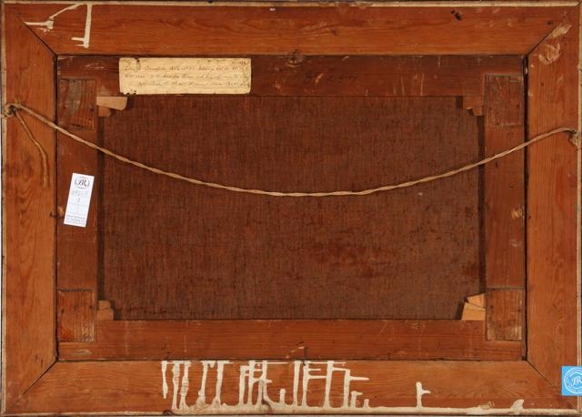 Coastal view with a sailing ship in the horizon by Louise Marie ...