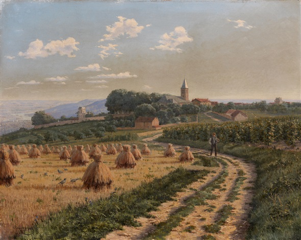 Landscape with Haystacks by Boris Vasilievich Bessonov on artnet