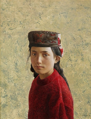 Girl in Mongolia by Li Xiaogang on artnet