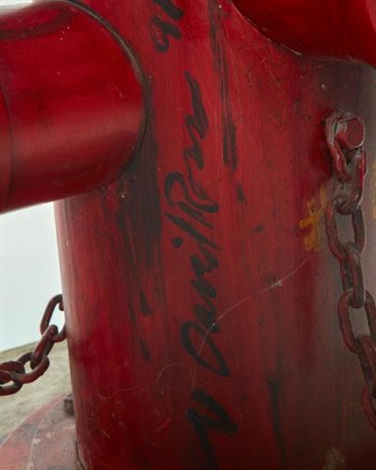 A folk art fire hydrant dining table and Dalmatian chairs by Daniel ...