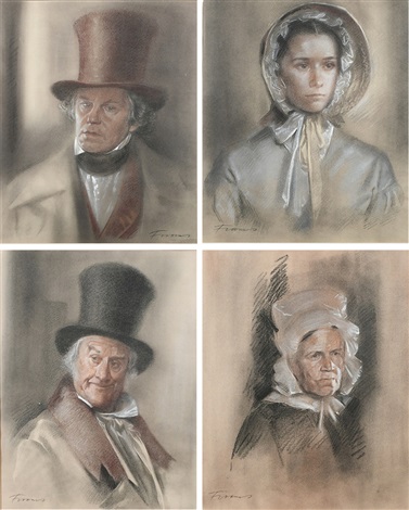 Ten portraits of characters from the 1987 television adaption of Little Dorrit by Colin Frooms ...