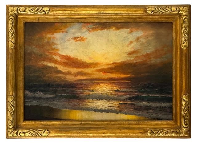 Richard Dey De Ribcowsky BulgarianAmerican, 1880-1936, Sunset Seascape ...