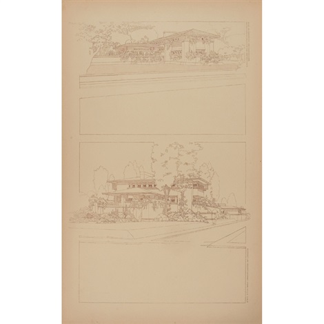 Plate XVI, perspective for the H.J. ullman house residence, Oak Park ...