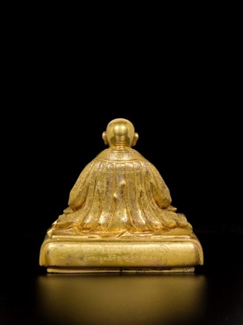 An inscribed gilt-copper alloy figure of Ngawang Lobsang Gyatso, the ...