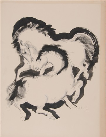 Zwei Pferde Two Horses by Hans Erni on artnet