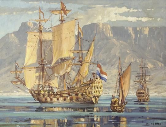 The arrival of Jan van Riebeeck at the cape by Nils Severin Andersen on artnet