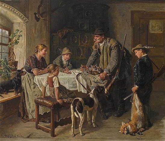 Die erlegte Fehe by Adolf Eberle on artnet