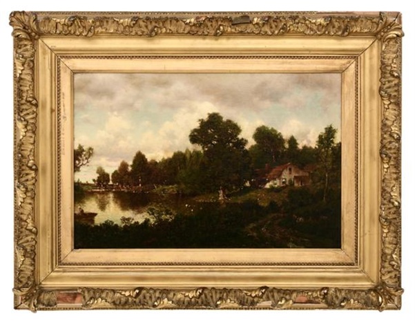 Henry Pember Smith American, 1854-1907, Landscape with a House and Pond ...