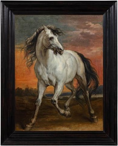 Jan Boeckhorst Etude dun cheval gris dans un paysage nocturne by Jan ...