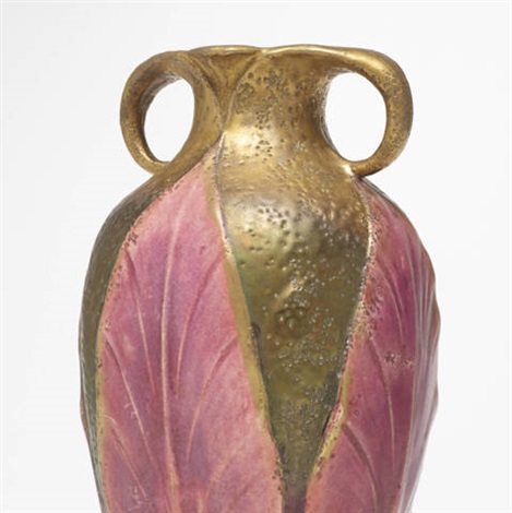 Tall Amphora vase with leaves by Riessner, Stellmacher & Kessel on artnet