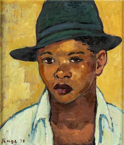 PORTRAIT OF A BOY IN HAT by François Krige on artnet