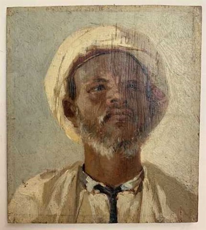 Study of a head of a North African Arab by Edwin Lord Weeks on artnet