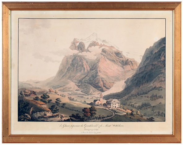 Le glacier supérieur du Grindelwald et Vue dInterlaken 2 works by ...