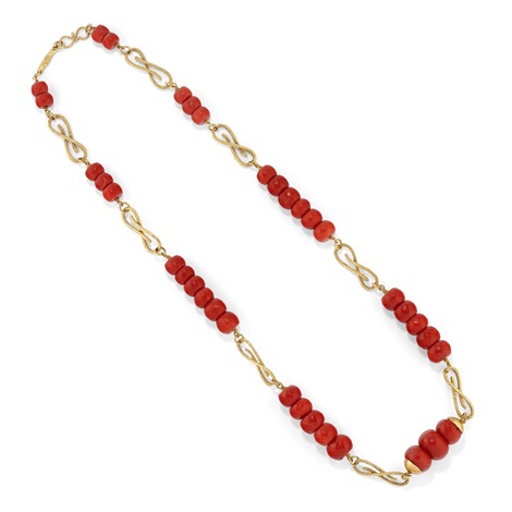 Germano - A 18k yellow gold and red coral necklace, circa 1970, Germano ...