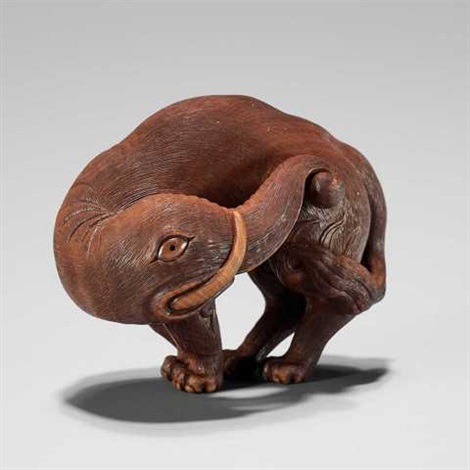 VADYM PYVOVAR A WOOD NETSUKE OF A BAKU AFTER MASATOSHI. Ukraine, 2023 ...