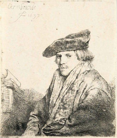 Young man in a velvet cap Peter Sylvius by Rembrandt van Rijn on artnet