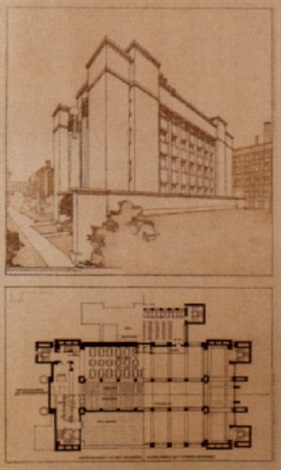 Floor plan and illustration of the Larkin Company Building by Frank ...
