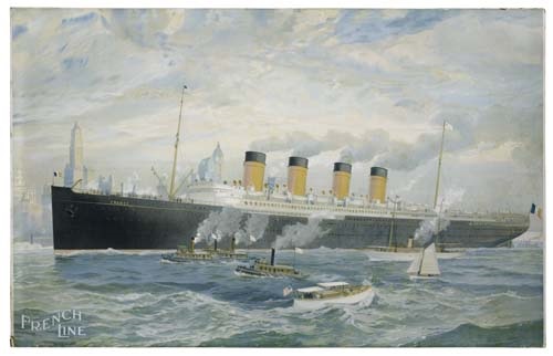 French Line, New York Harbor by Richard Rummell on artnet