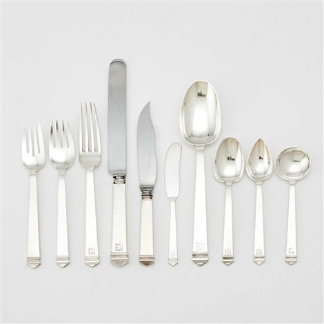 Tiffany Co. Sterling Silver Hampton Pattern Flatware Service by Tiffany ...