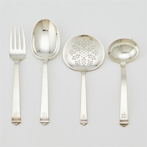 Tiffany Co. Sterling Silver Hampton Pattern Flatware Service by Tiffany ...