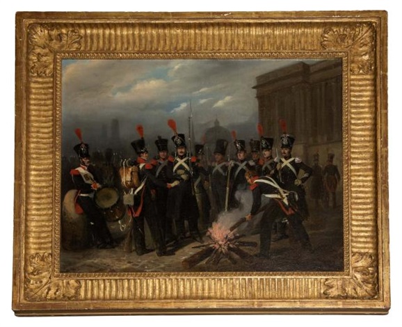 Bivouac de la Garde Imperiale dans la Place du Louvre by Auguste Raffet ...