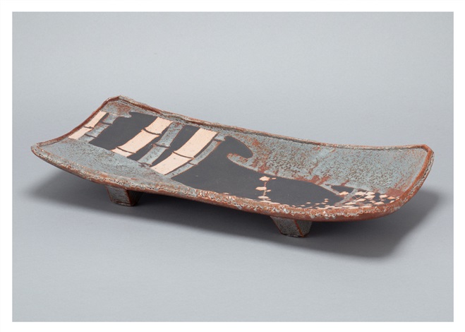 A FLAT GRAY SHINO PLATE by Toshisada Wakao on artnet